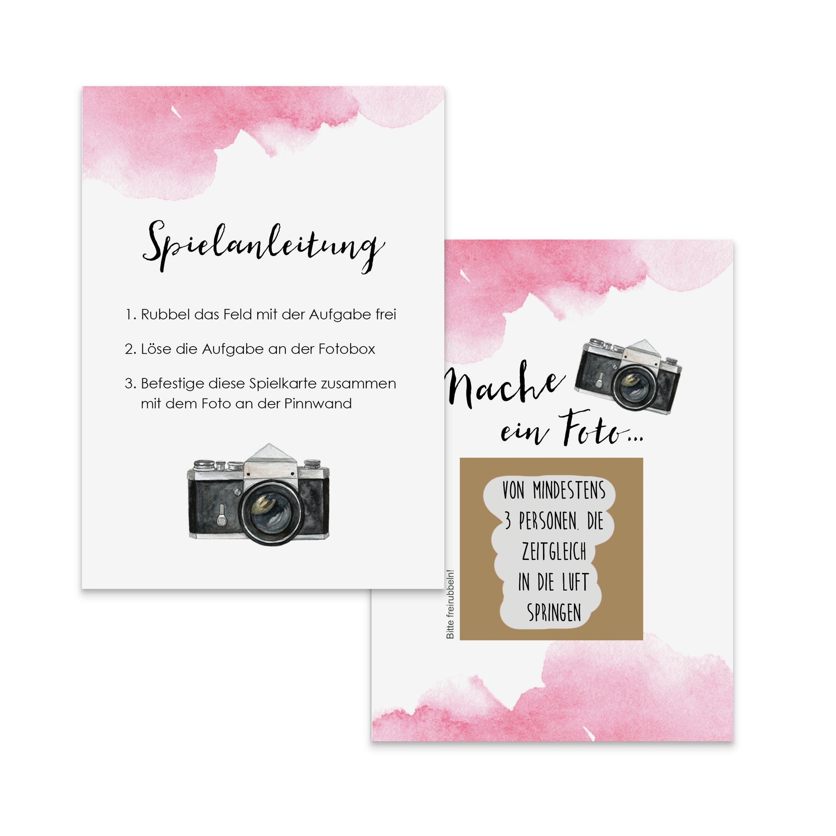 50 Photo Box Tasks to Scratch off "watercolor Wedding Pink!" Scratch ...