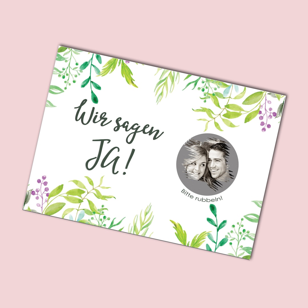 25 Save the Date Scratch Cards "green Wedding" Wedding Invitation ...