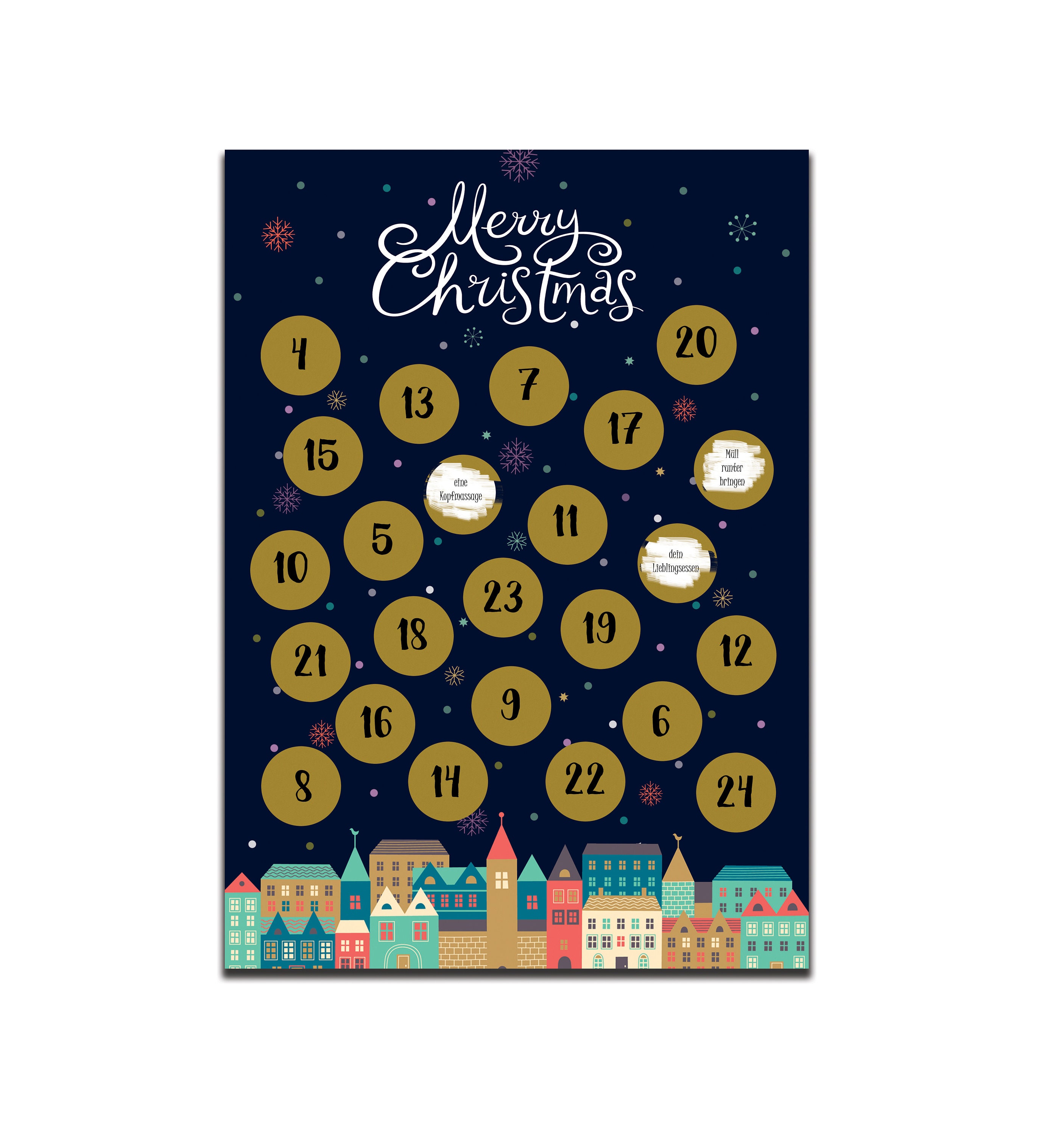 Advent Calendar to Scratch DIN A4, Scratch Advent Calendar Advent ...