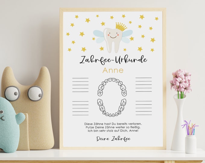 Zahnfee Zertifikat / Urkunde Zertifikat Certificate "Zahnfee" / Post ...