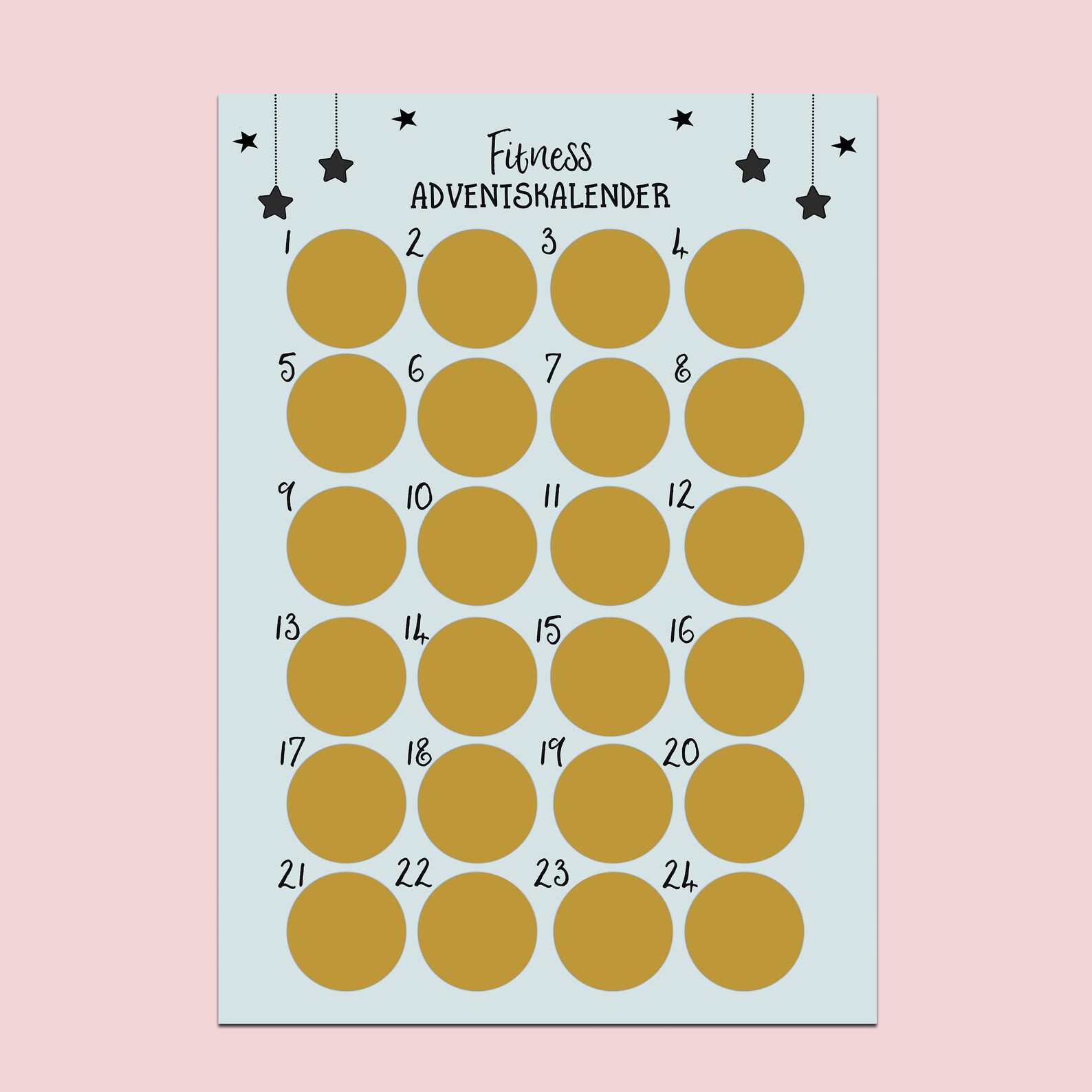 Fitness Advent Calendar for ScratchIng A3 Christmas Calendar | Etsy
