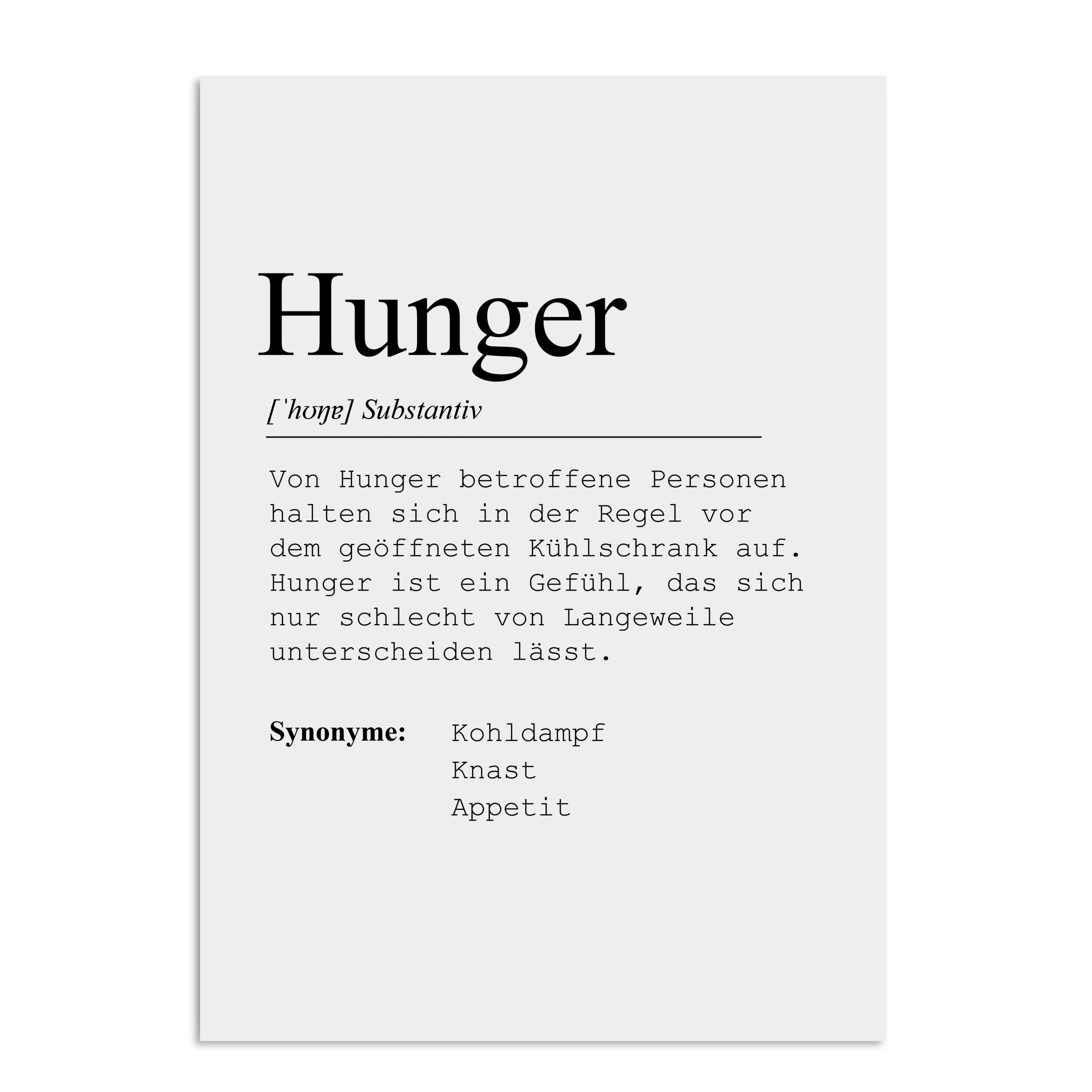 Küchenposter Hunger DIN A3 Küche Poster Definition Hunger | Etsy