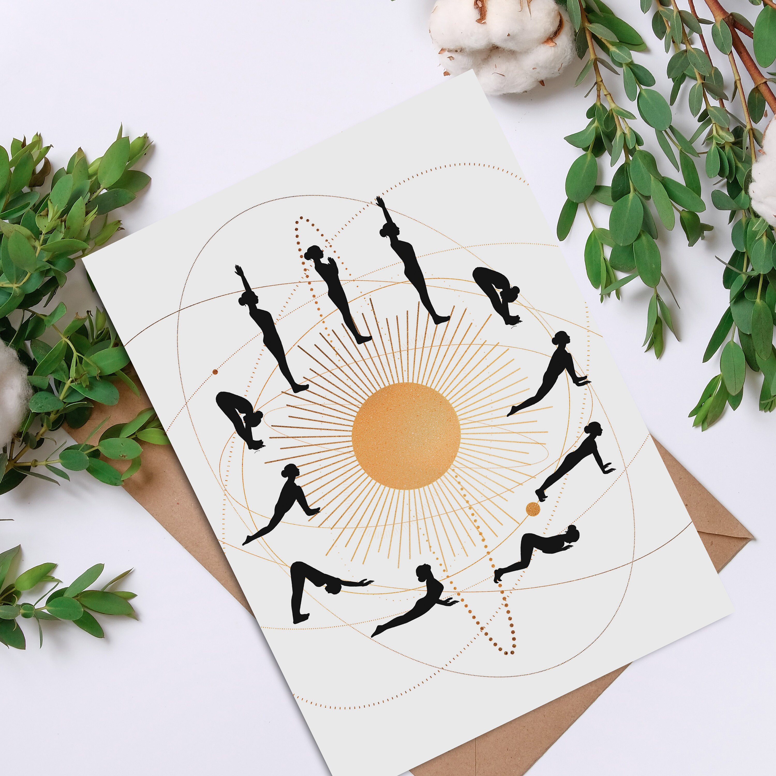 Postal YOGA Sun Salutation Card Yoga Postcard Yoga Regalo | Etsy España