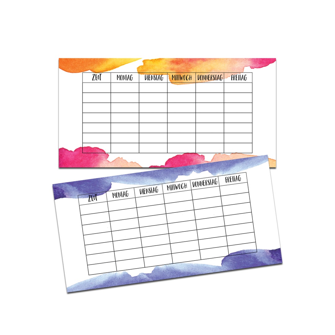 5 X Timetable for Pencil Case, Timetable for School Bag, Back to School ...