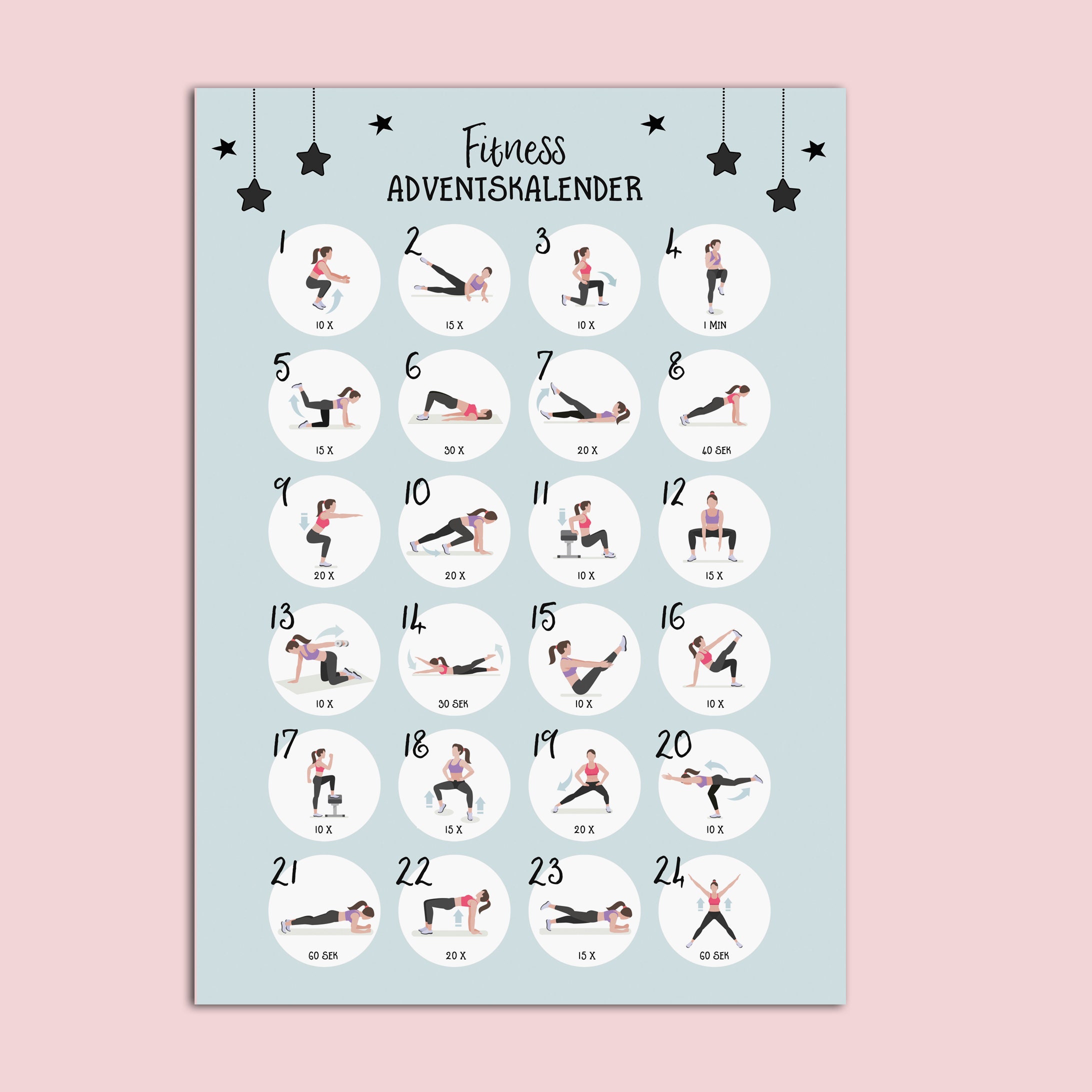 Fitness Advent Calendar DIN A3 Christmas Calendar Sports | Etsy