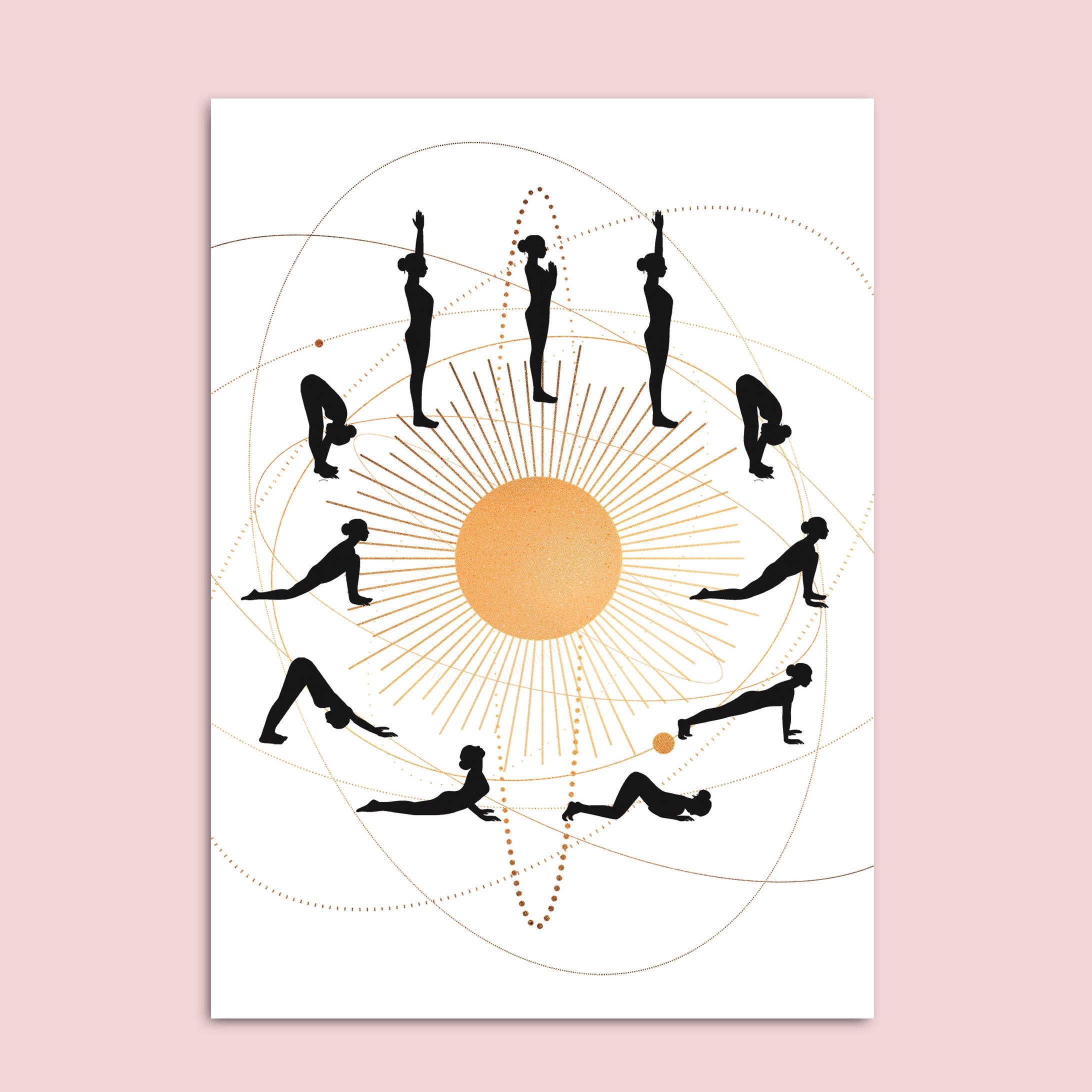 Postal YOGA Sun Salutation Card Yoga Postcard Yoga Regalo | Etsy España