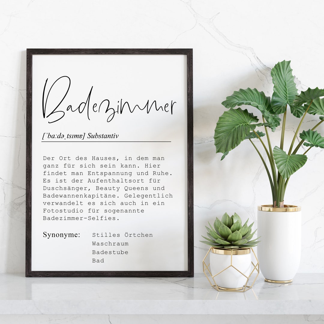 Poster BATHROOM Definition Bathroom Poster Definition Mural - Etsy