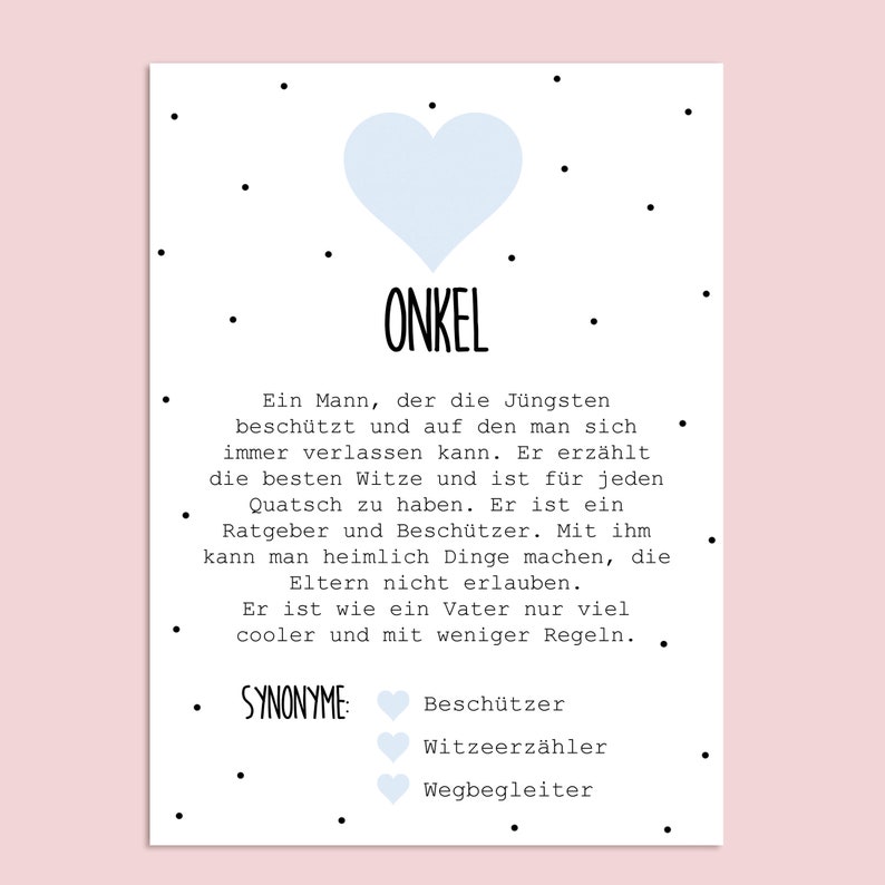 Postkarte ONKEL Definition inkl. Briefumschlag ONKEL Geschenk - Etsy.de