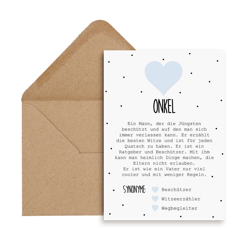 Postkarte ONKEL Definition inkl. Briefumschlag ONKEL Geschenk Du wirst ...