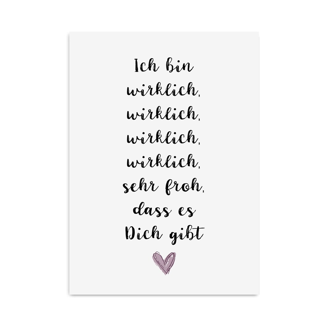 Postkarte WIRKLICH froh, dass es Dich gibt Geschenk Freundin Postkarte ...