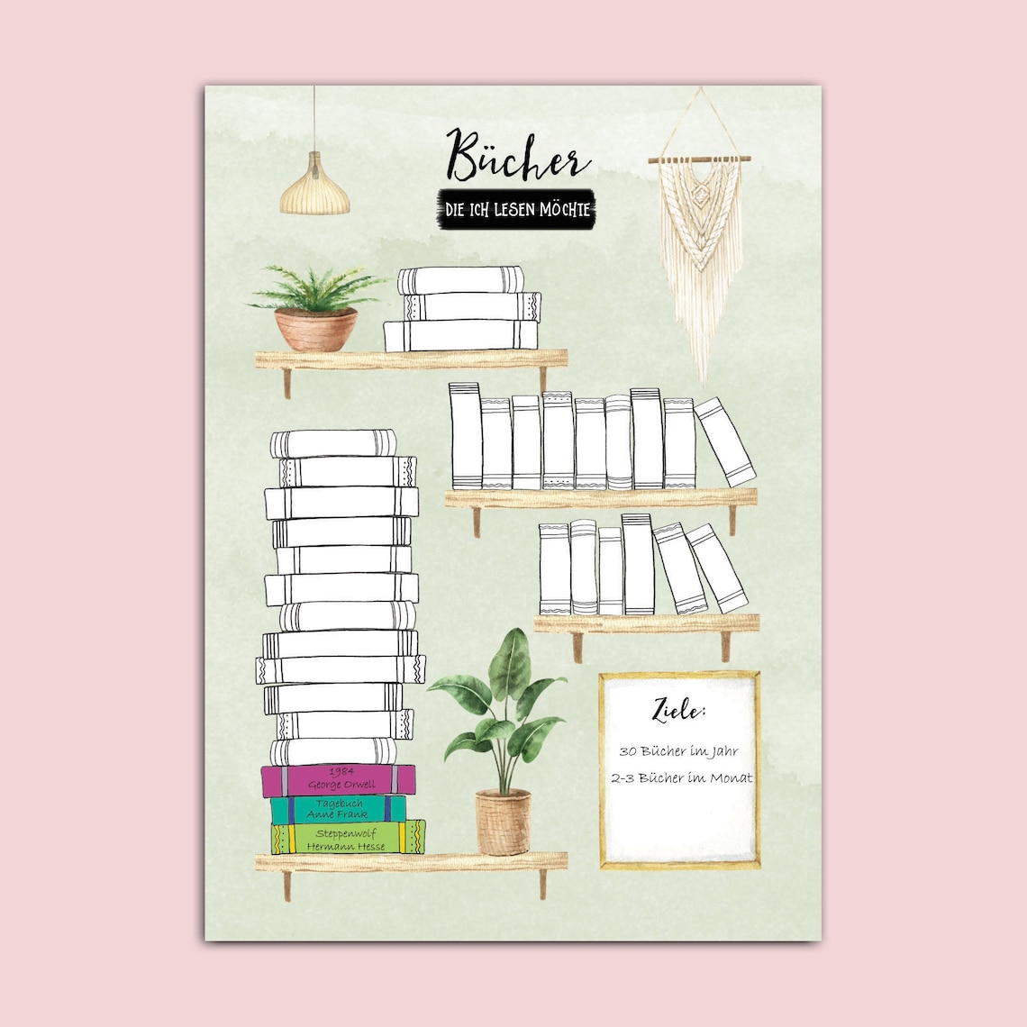 Postkarte BÜCHER Bullet Journal Postkarte Bücherliste | Etsy