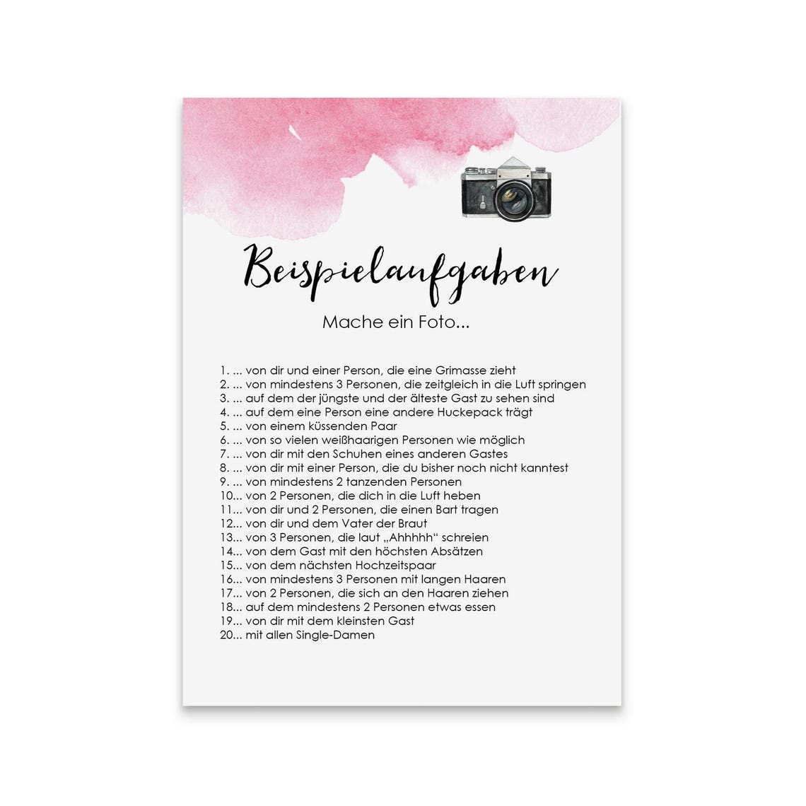 50 Photo Box Tasks to Scratch off "watercolor Wedding Pink!" Scratch ...