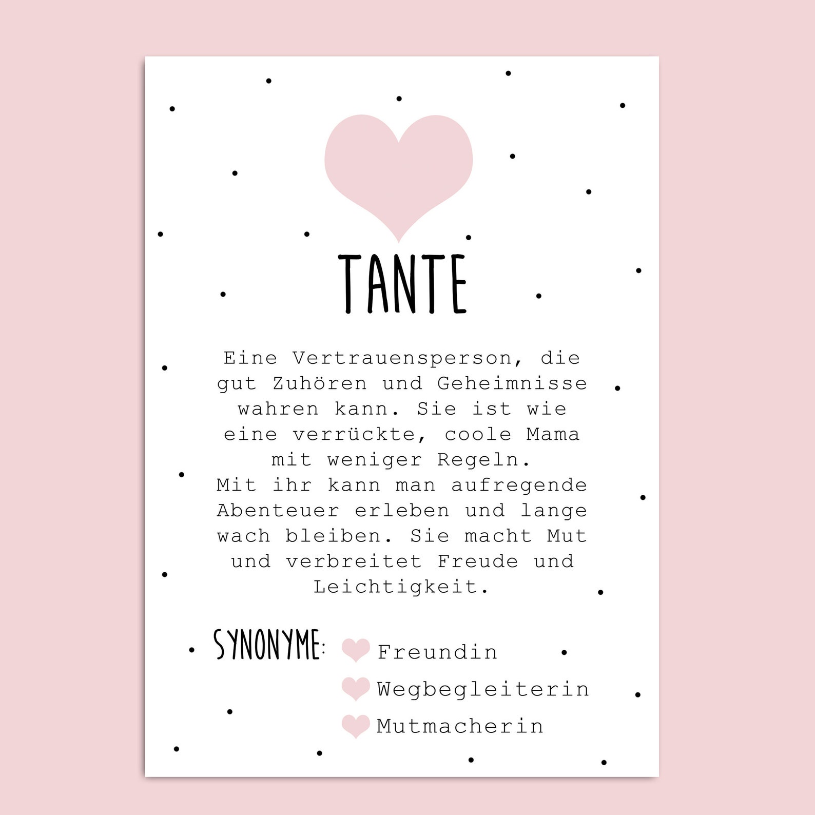 Postkarte TANTE Definition inkl. Briefumschlag Tante Geschenk - Etsy.de