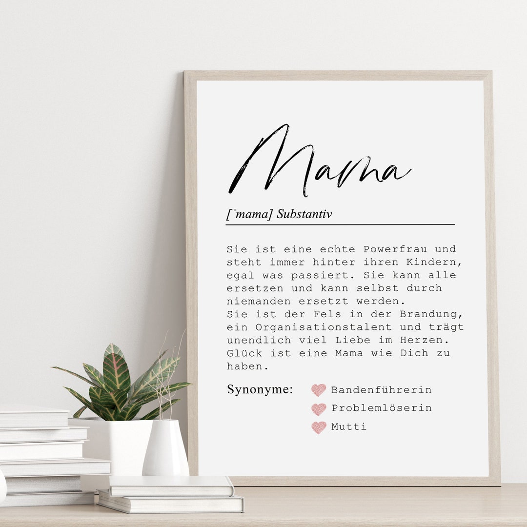 Poster MAMA Definition Personalizable With Name as a Gift for Mother's ...
