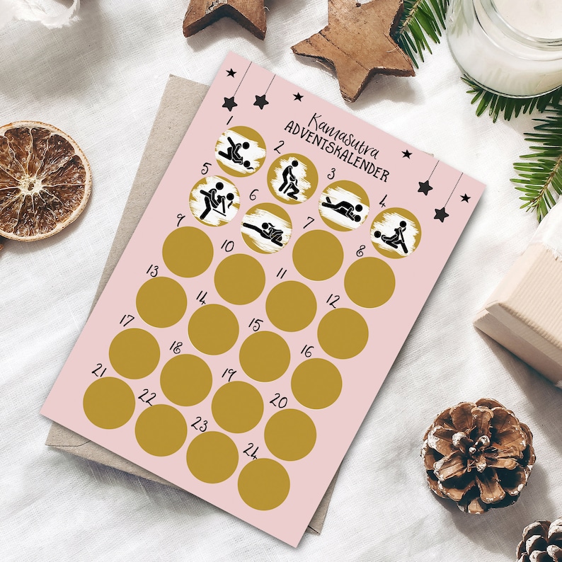 Postkarte zum Rubbeln Adventskalender Kamasutra inkl. 24 - Etsy.de