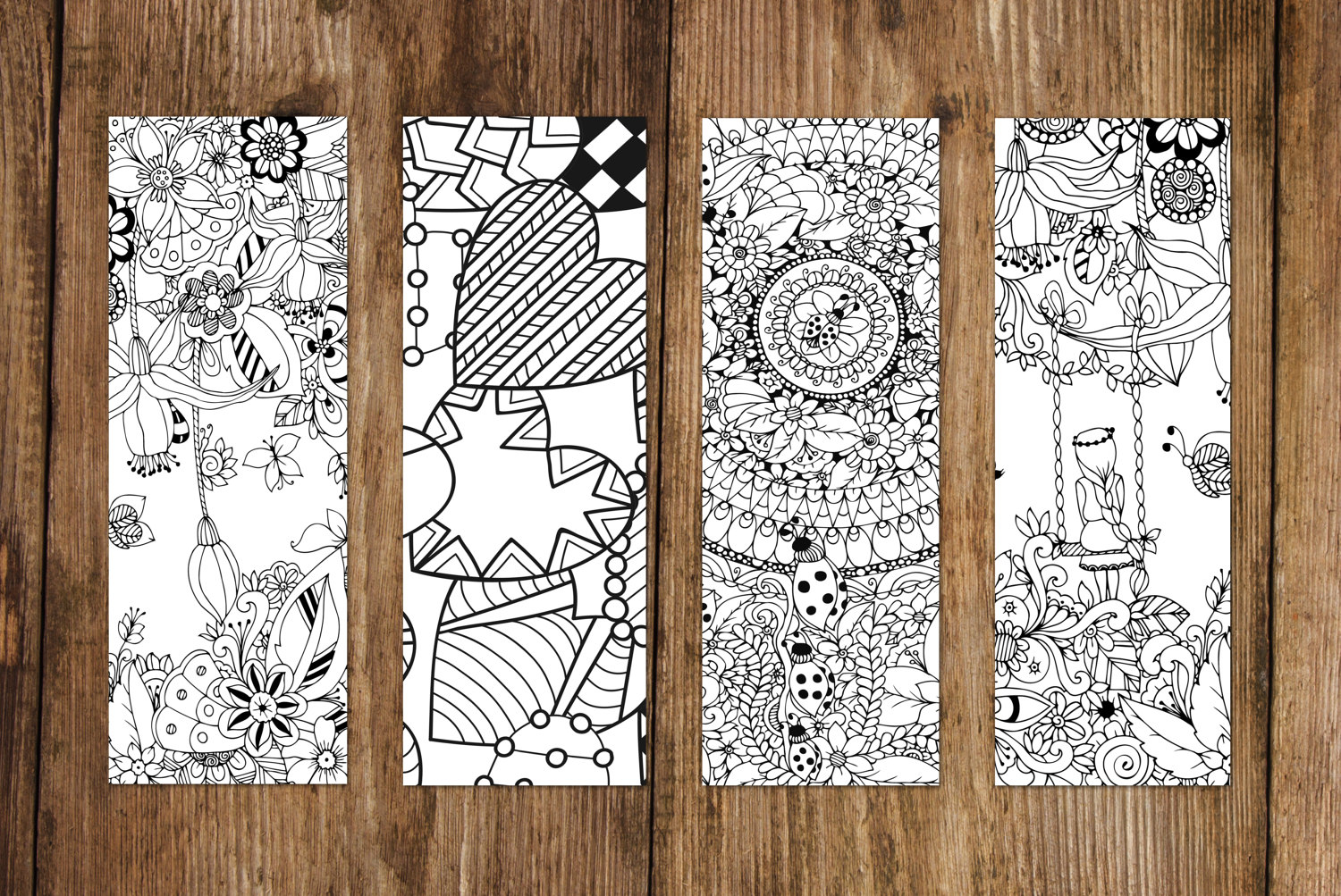 Set de coloriage de signet 4 signets à colorier signets | Etsy