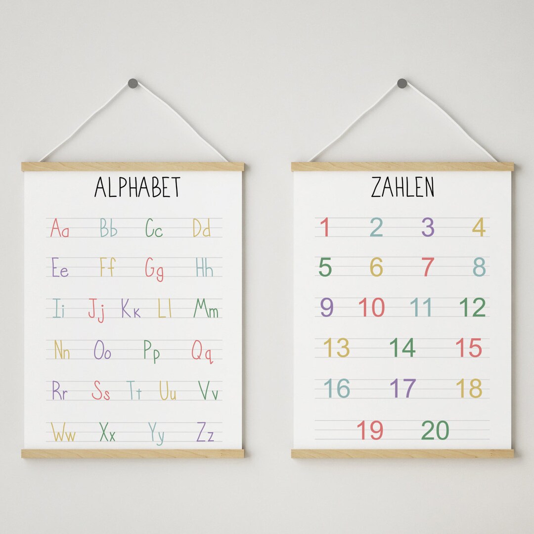 2 Learning Posters Alphabet & Numbers Posters - Etsy
