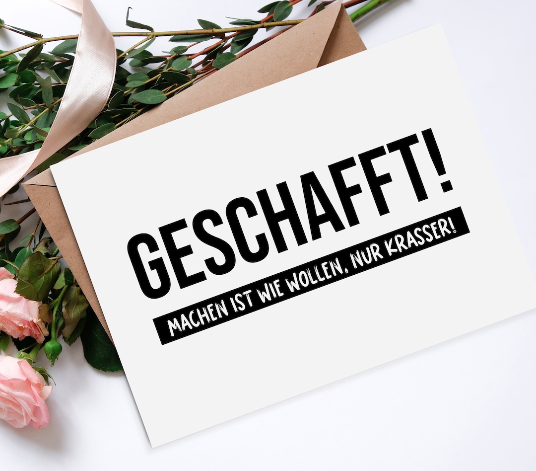 Postkarte GESCHAFFT Karte zum Abschluss Geschenk bestandene Prüfung - Etsy.de