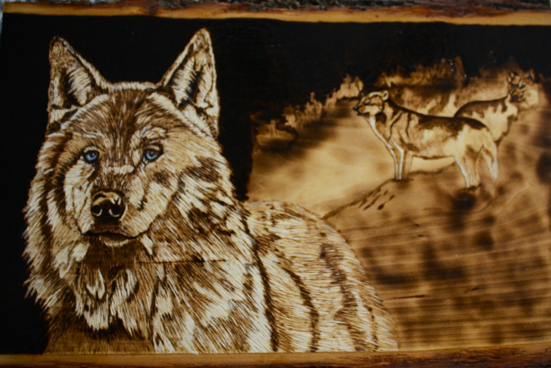 Wolf Trio Wood Burning - Etsy