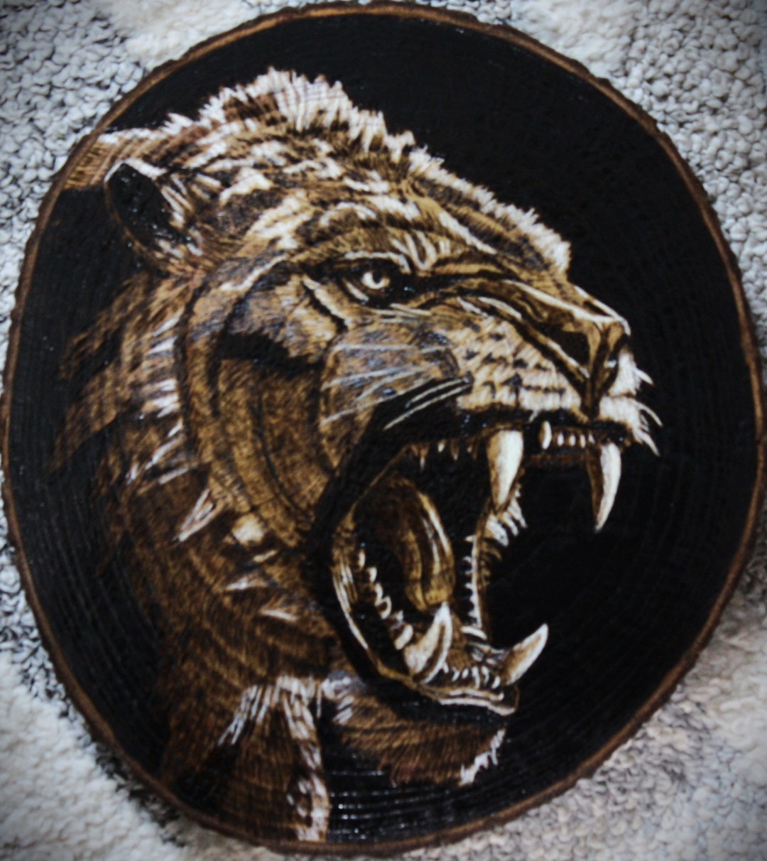 Tiger Roar Wood Burning - Etsy