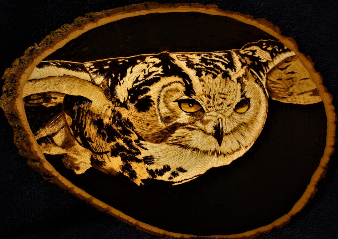 Flying Night Owl Wood Burning - Etsy