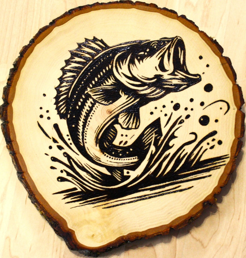 Jumping Bass Wood Burning - Etsy