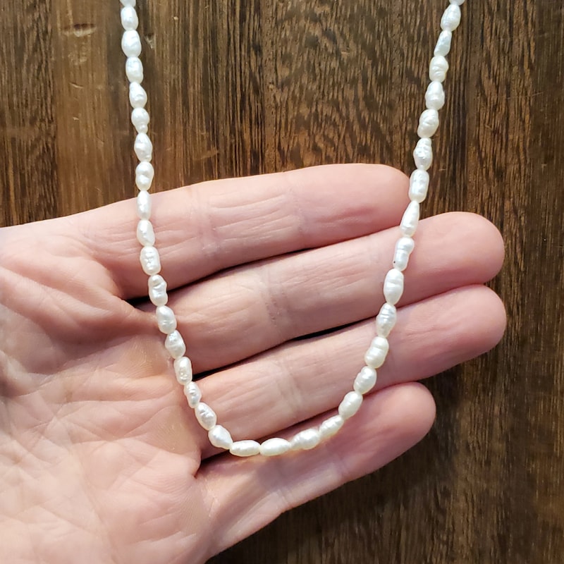Rice Pearl Necklace - Etsy