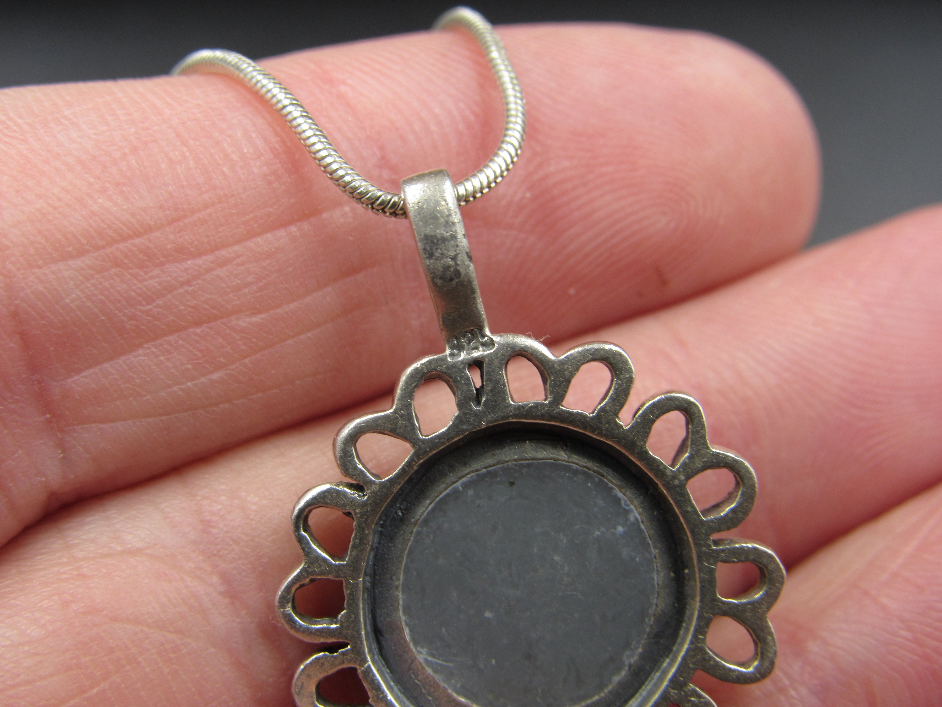 16 Sterling Silver Floral Border Abalone Shell Pendant - Etsy