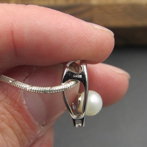 16 Inch Sterling Silver Singular White Pearl Fancy Necklace - Etsy