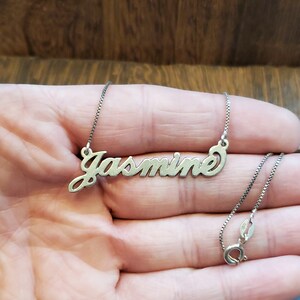 16 Inch Sterling Silver Cursive Jasmine Name Necklace - Etsy