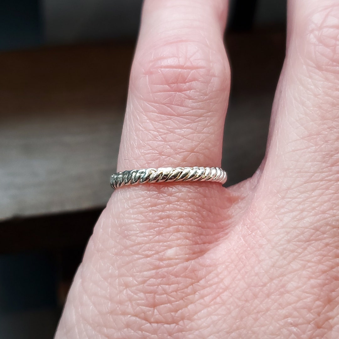 Size 6 925 Sterling Silver Braid Pattern Ring - Etsy