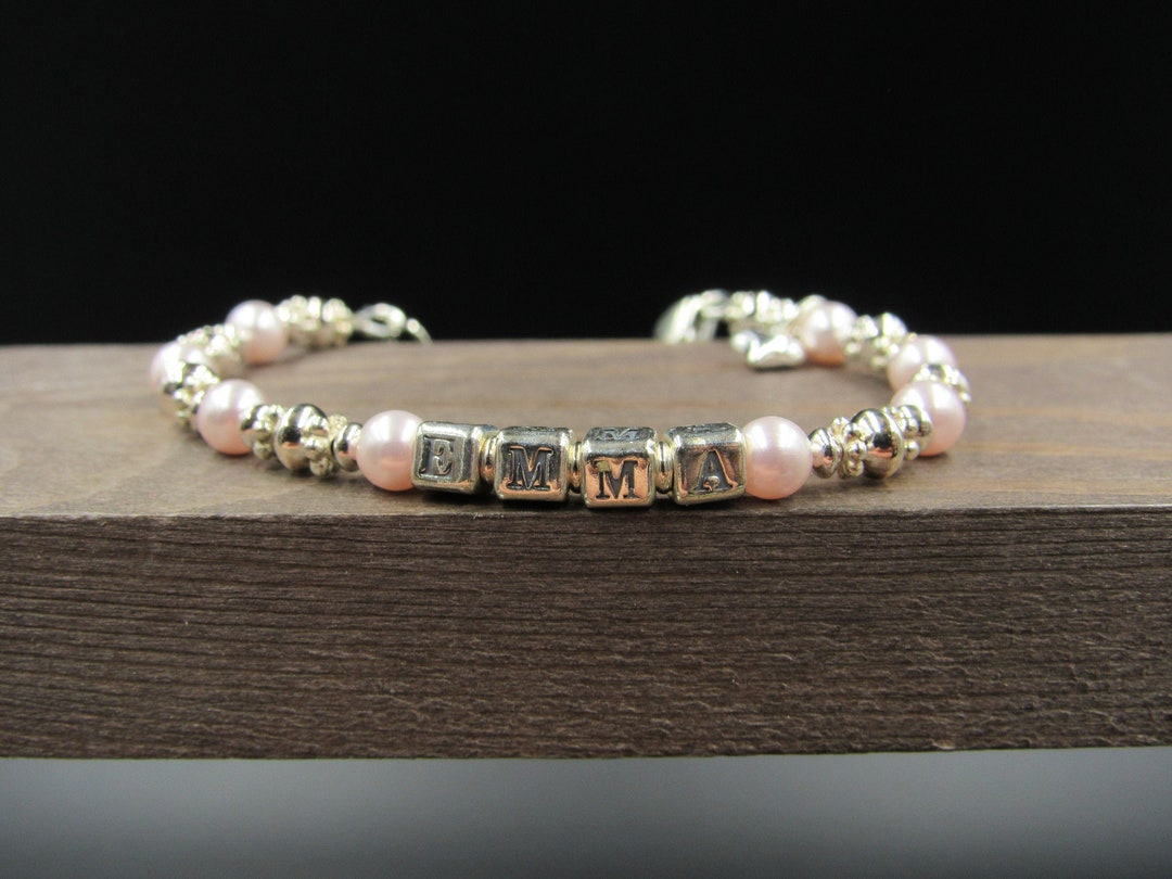 7" Sterling Silver Emma Name Bracelet Vintage Elegant Beautiful ...