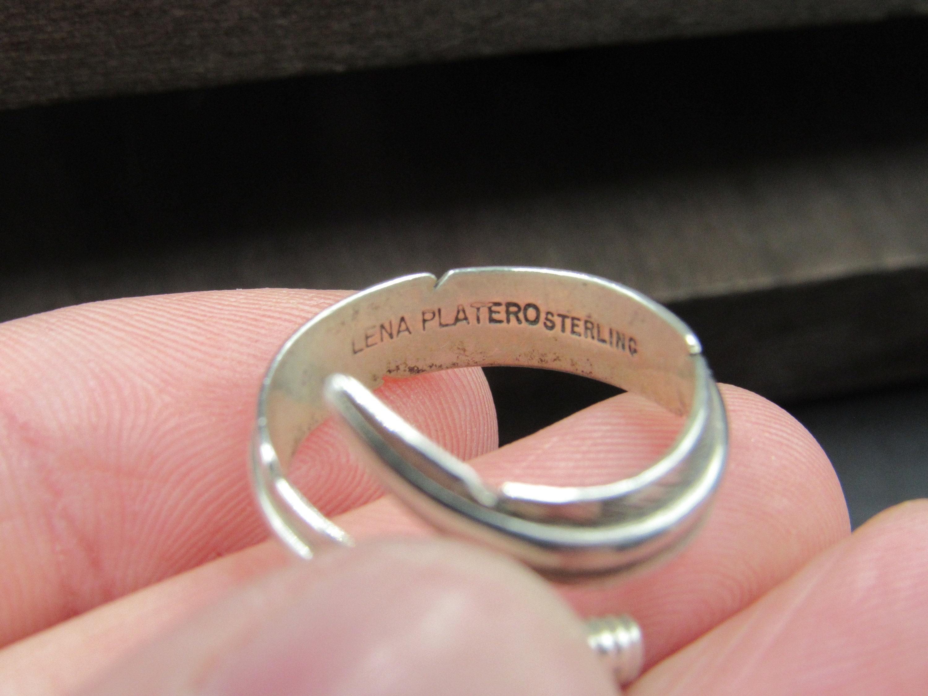 Size 6.75 Sterling Silver Lena Platero Feather Wrap Band Ring Vintage ...