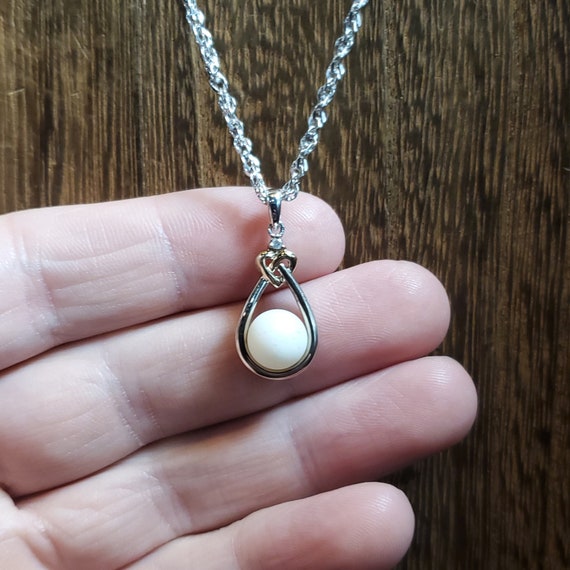 18 Inch Sterling Silver 14k Gold Accent Worn Pearl An… - Gem