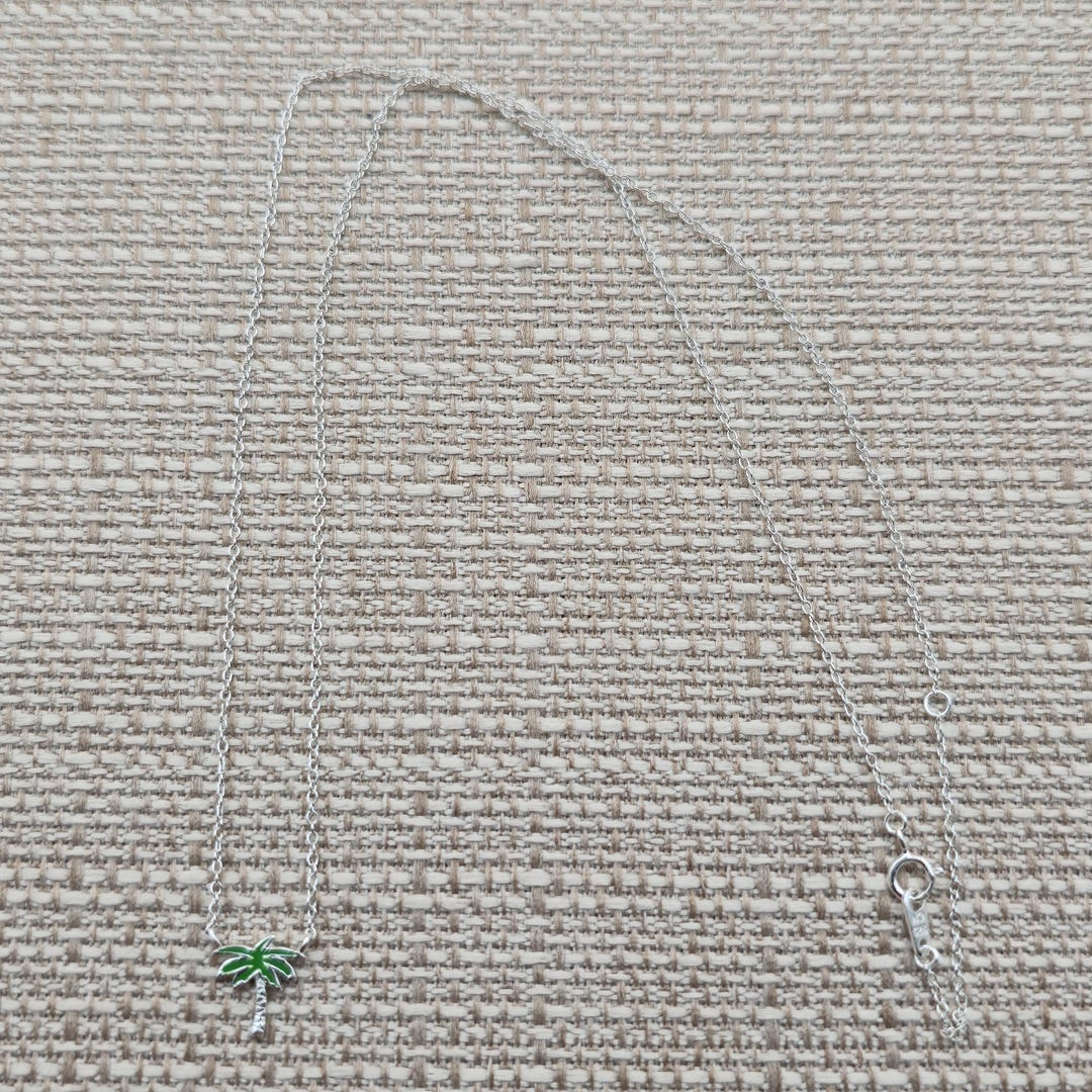 19 Inch Sterling Silver Small Palm Tree Chain Necklace A4541 - Etsy