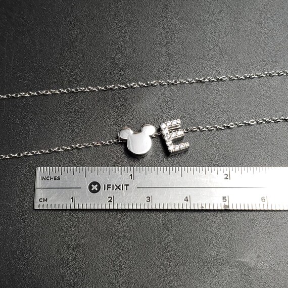 18 Inch Sterling Silver Disney Letter E Necklace - Gem