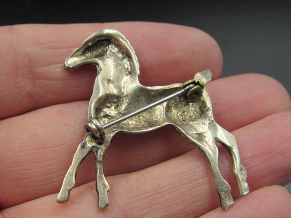 Sterling Silver Baby Horse Animal Pin Brooch - Gem