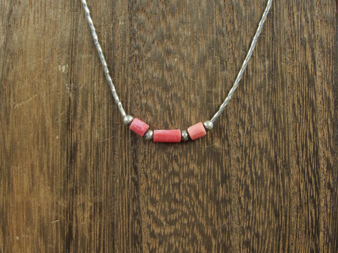 14 Inch Sterling Silver Simple Triple Red Shell Necklace - Etsy