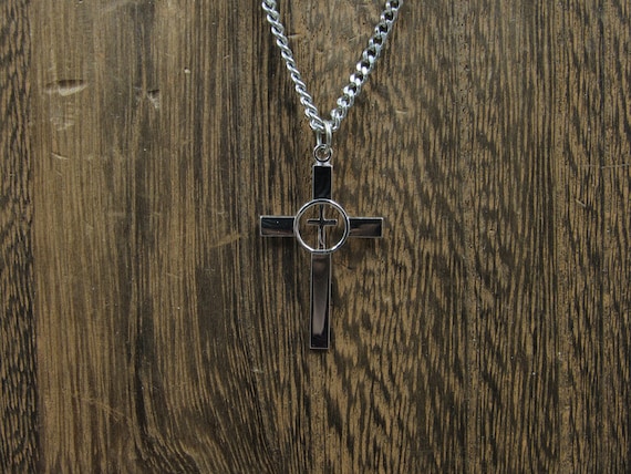 24" Sterling Silver Religious Cross Chain Necklace Vi… - Gem