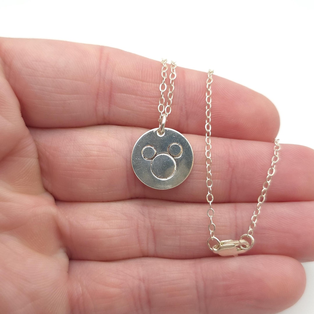 18 Inch Sterling Silver Mickey Mouse Head Necklace A1408 - Etsy
