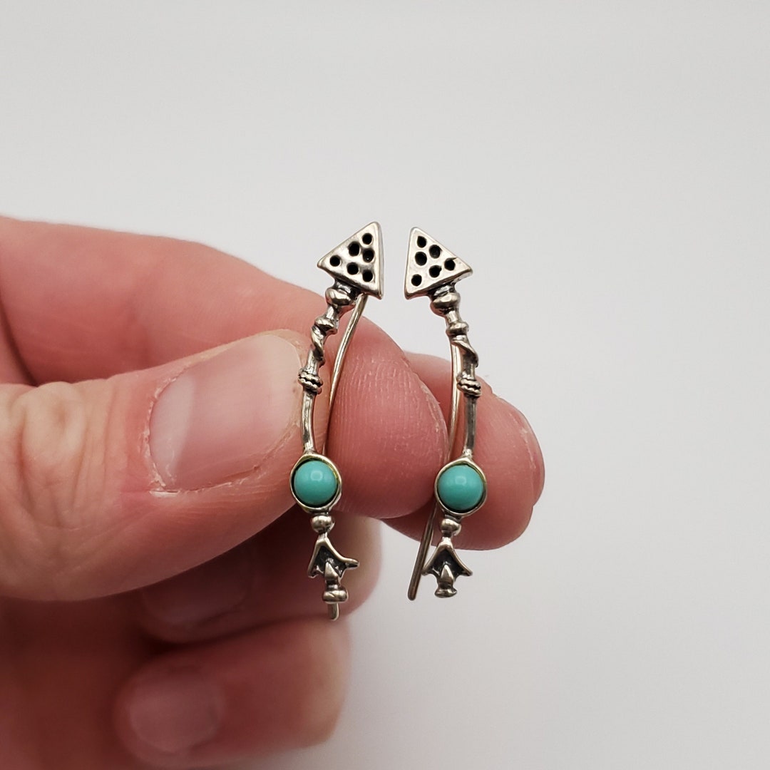 925 Sterling Silver Cute Arrow Design Dangle Earrings - Etsy