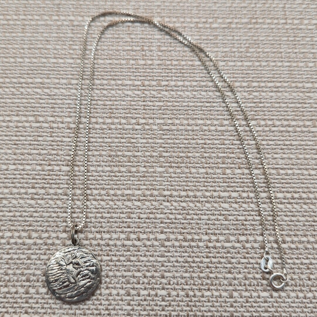18 Inch Sterling Silver Chain Surfer Saint Christropher Pendant ...