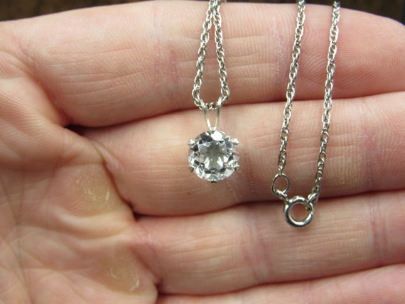18 Inch Sterling Silver Brilliant Round Clear Quarts … - Gem