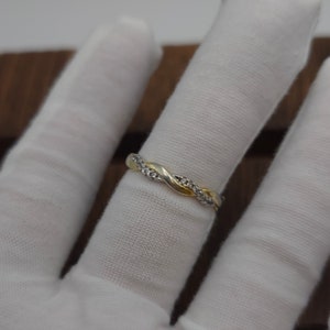 Size 8.5 925 Sterling Silver Two Tone Braided Cubic Zirconia Ring - Etsy