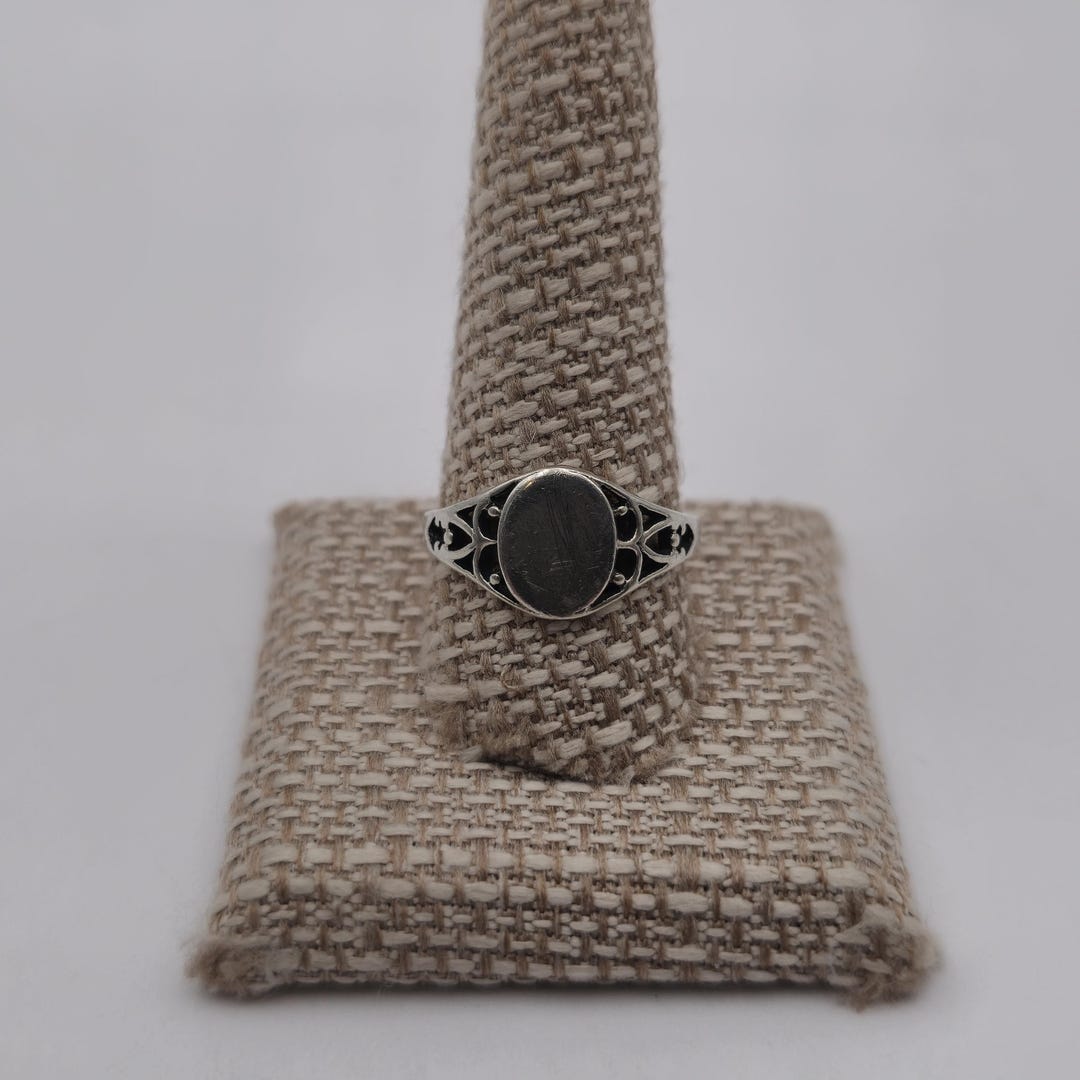 Size 11 Sterling Silver Blank Signet Worn Ring A3045 - Etsy