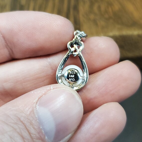 18 Inch Sterling Silver 14k Gold Accent Worn Pearl An… - Gem
