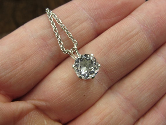 18 Inch Sterling Silver Brilliant Round Clear Quarts … - Gem
