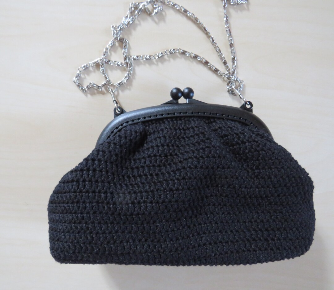 Black Bag With Clip Closure / Gamaguchi / a Fine Bag for You or as a ...