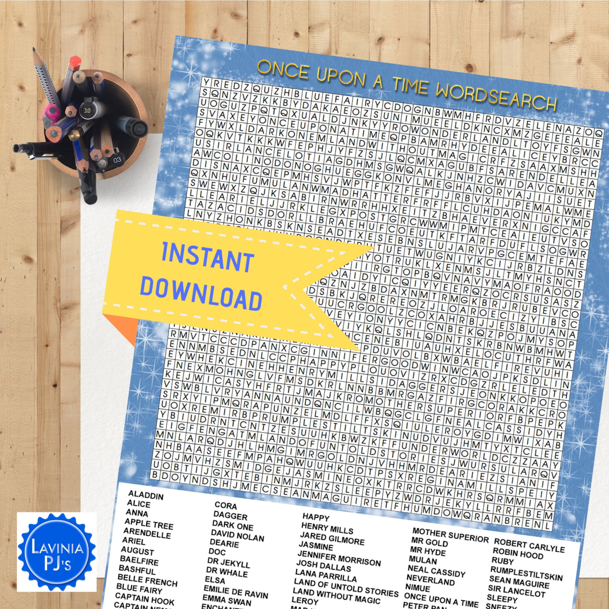 Once Upon A Time Printable Wordsearch - Etsy