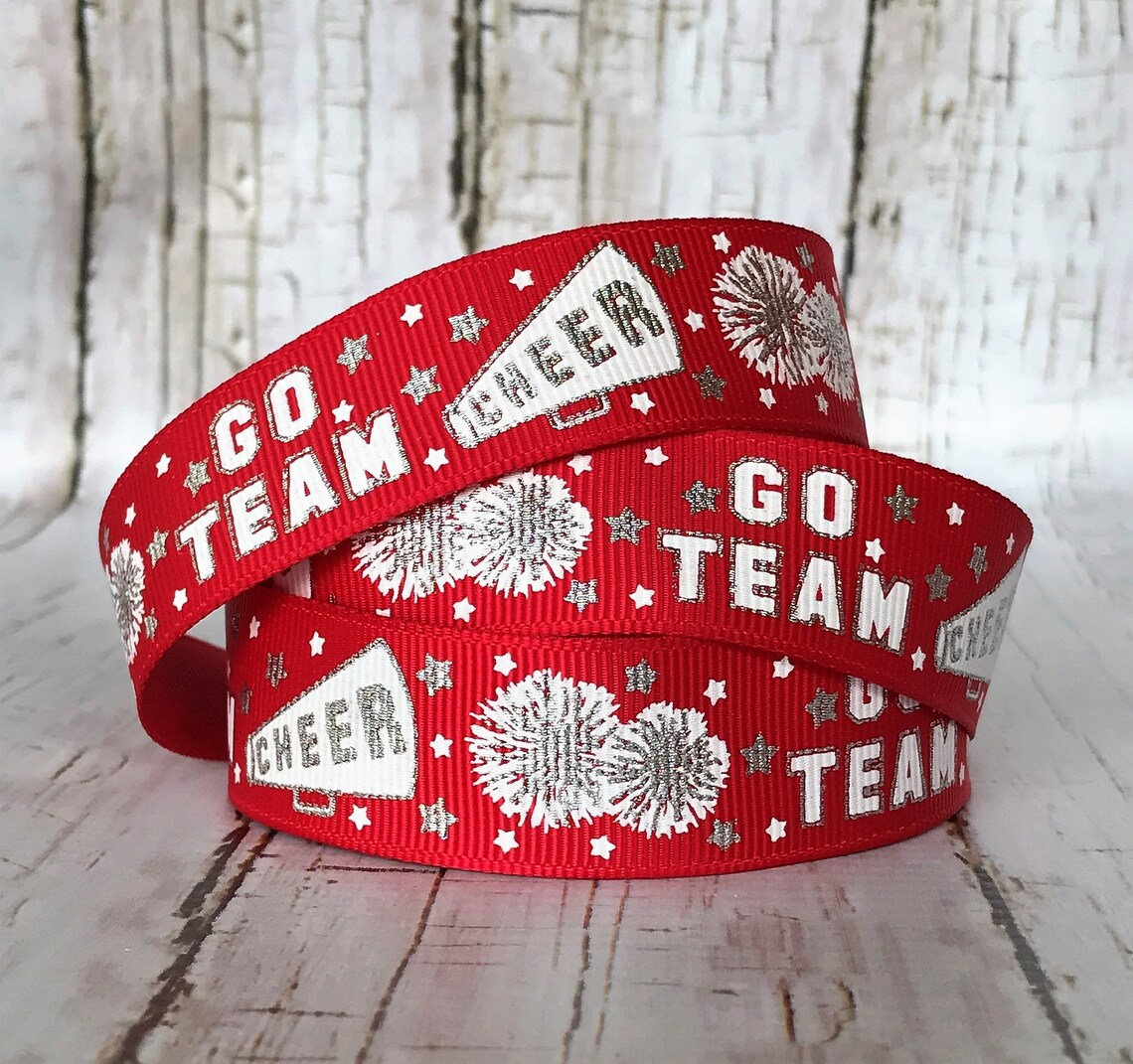 School Cheer Ribbon 7/8 Grosgrain Sports Cheerleader | Etsy